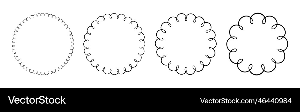 Scalloped Circle & Oval Frames Royalty Free Vector Image