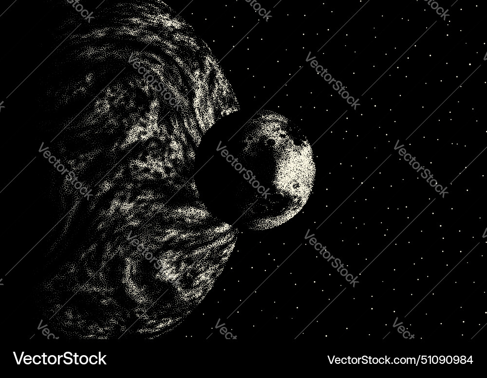 Space landscape with scenic view on planet Vector Image