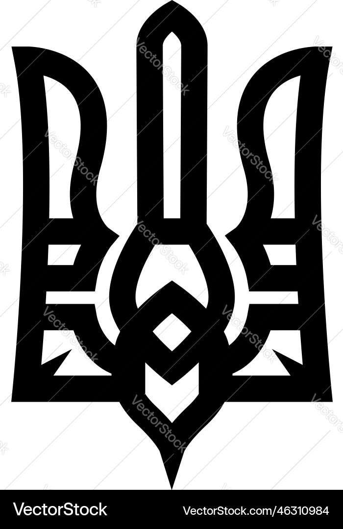 Stylized ukrainian trident sign design Royalty Free Vector