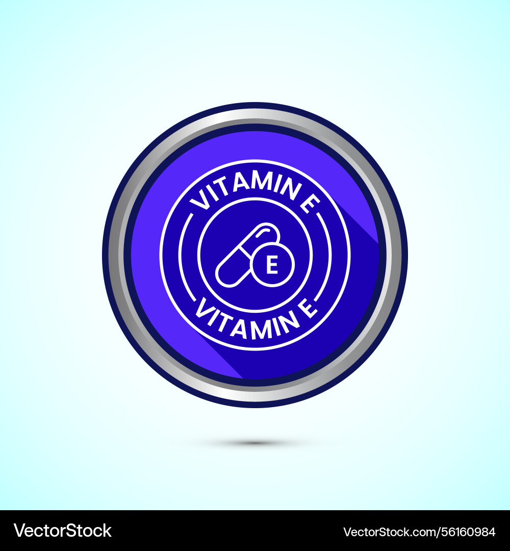Vitamin e icon design vitamin e sign symbol blue Vector Image