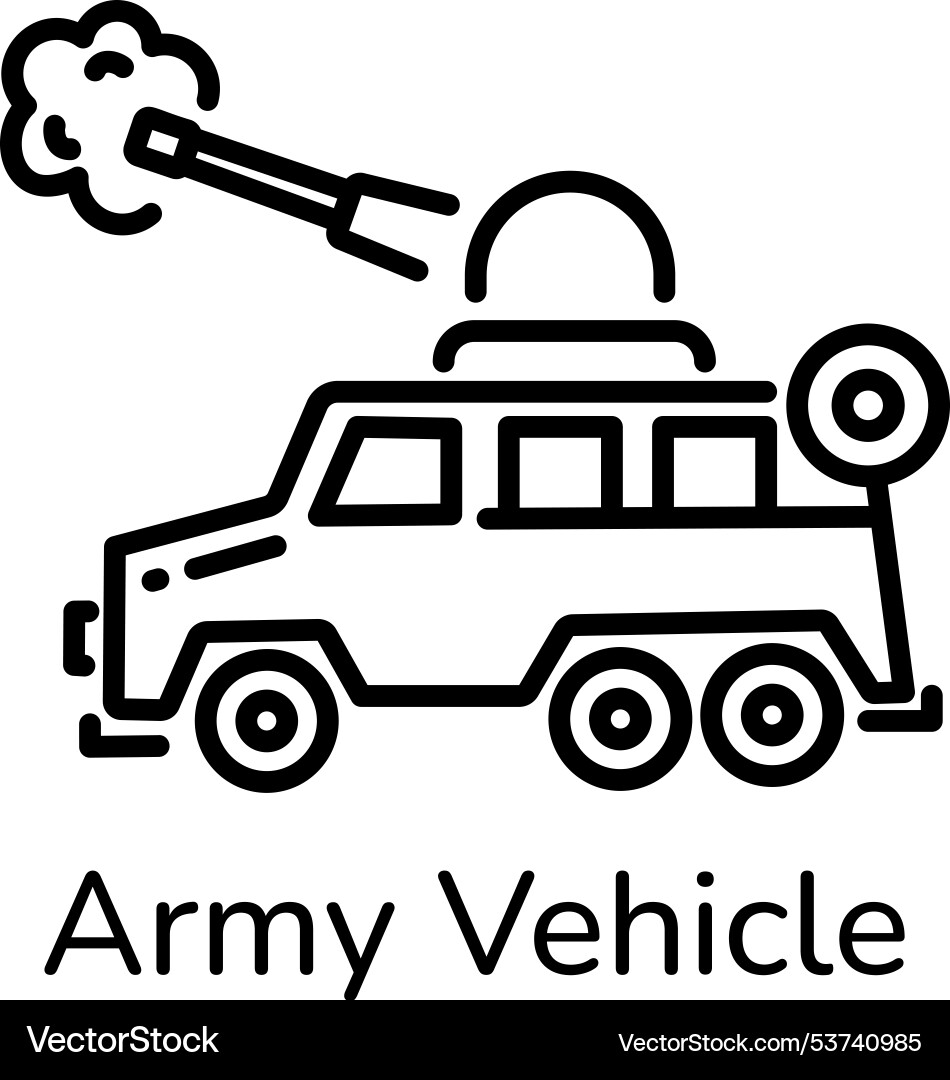 Army vehicle Royalty Free Vector Image - VectorStock