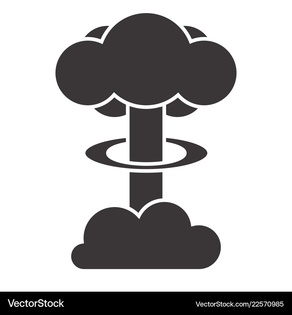 Atombombensilhouette Design auf weißem Hintergrund