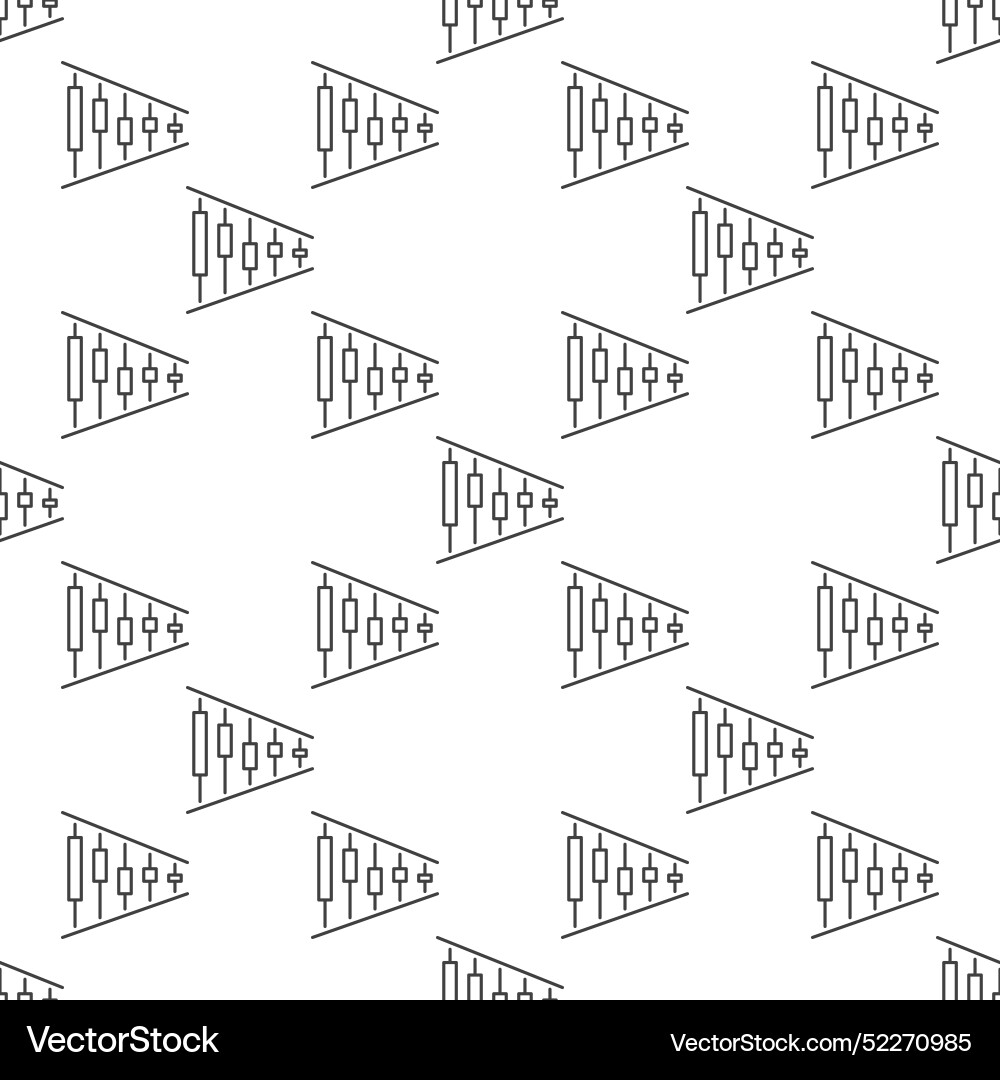 Crypto triangle pattern candlestick chart outline Vector Image