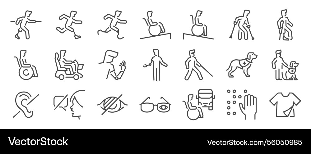 Disability icon set Royalty Free Vector Image - VectorStock