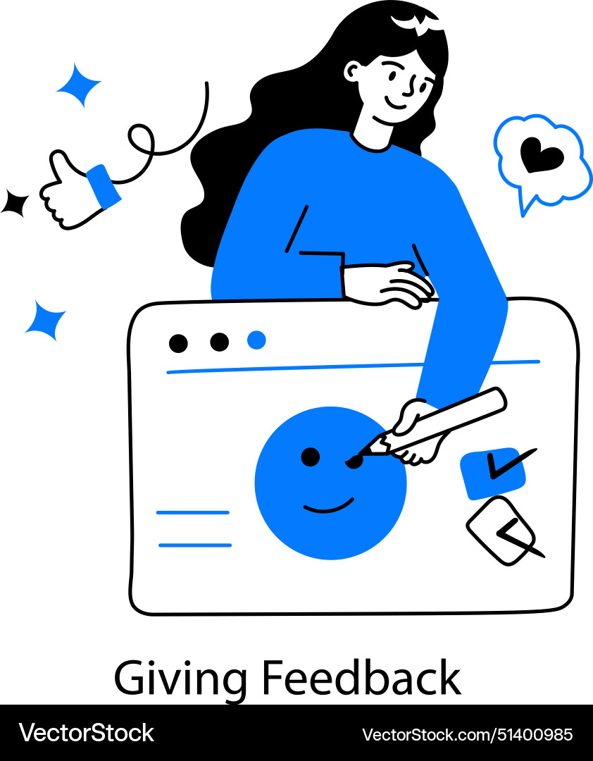 Giving feedback Royalty Free Vector Image - VectorStock