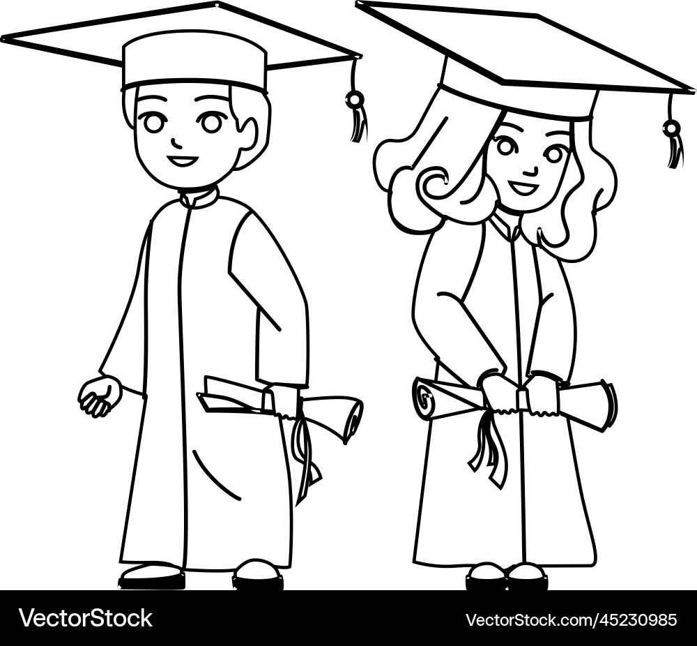 Graduation kid Royalty Free Vector Image - VectorStock