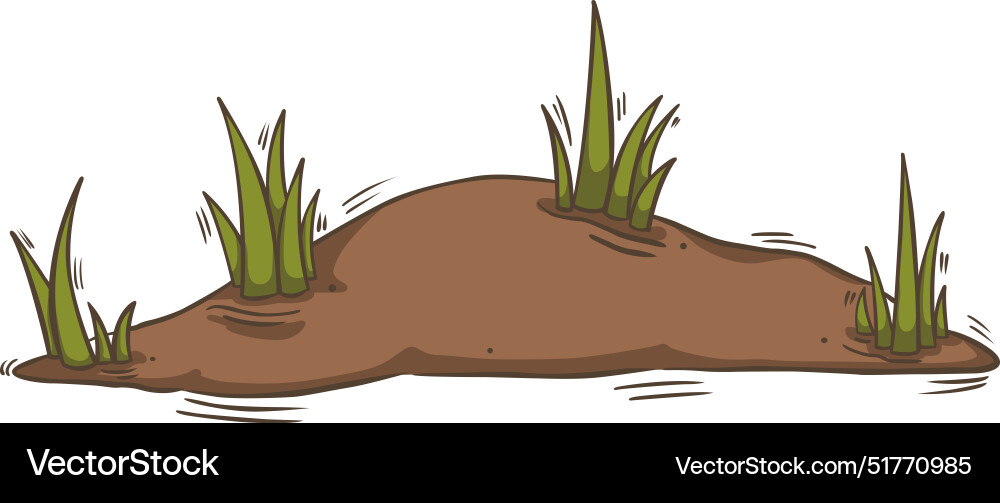 Grass on soil mound border for nature Royalty Free Vector