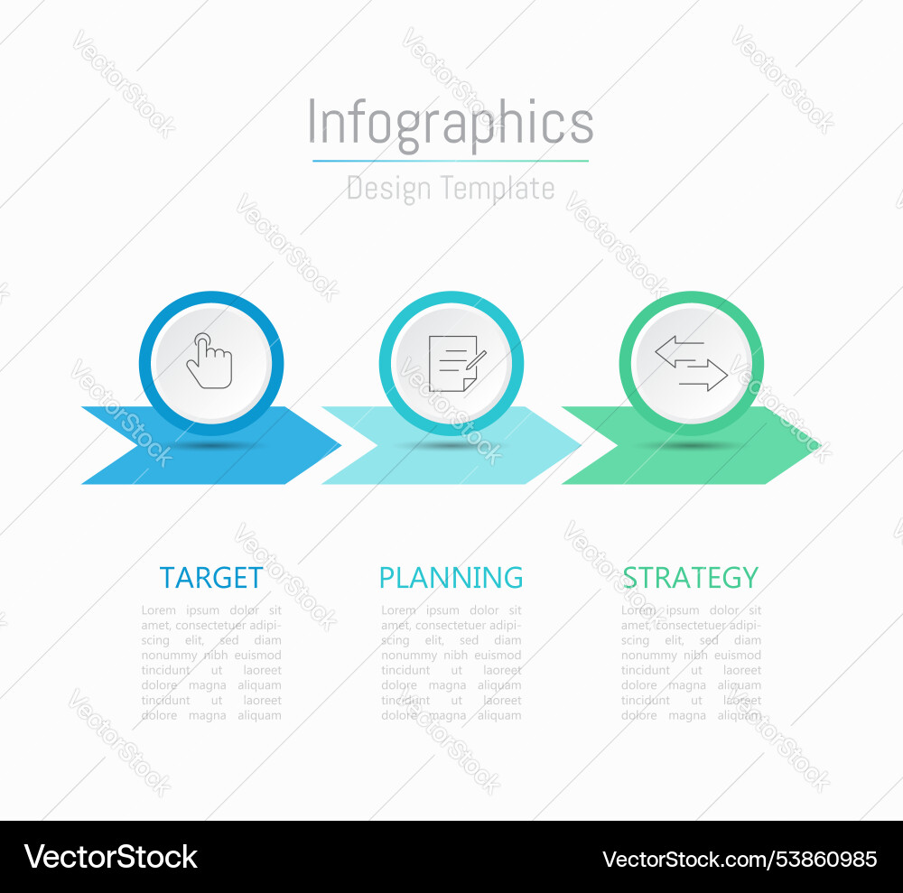 Infographic 3 options design elements Royalty Free Vector