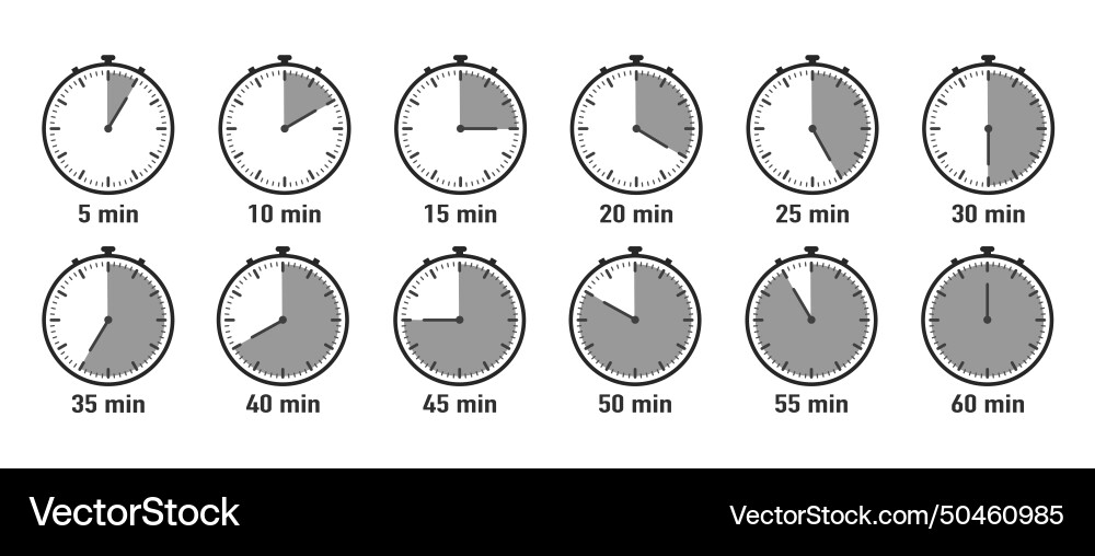 Kitchen timer icon cook time minutes meal Vector Image