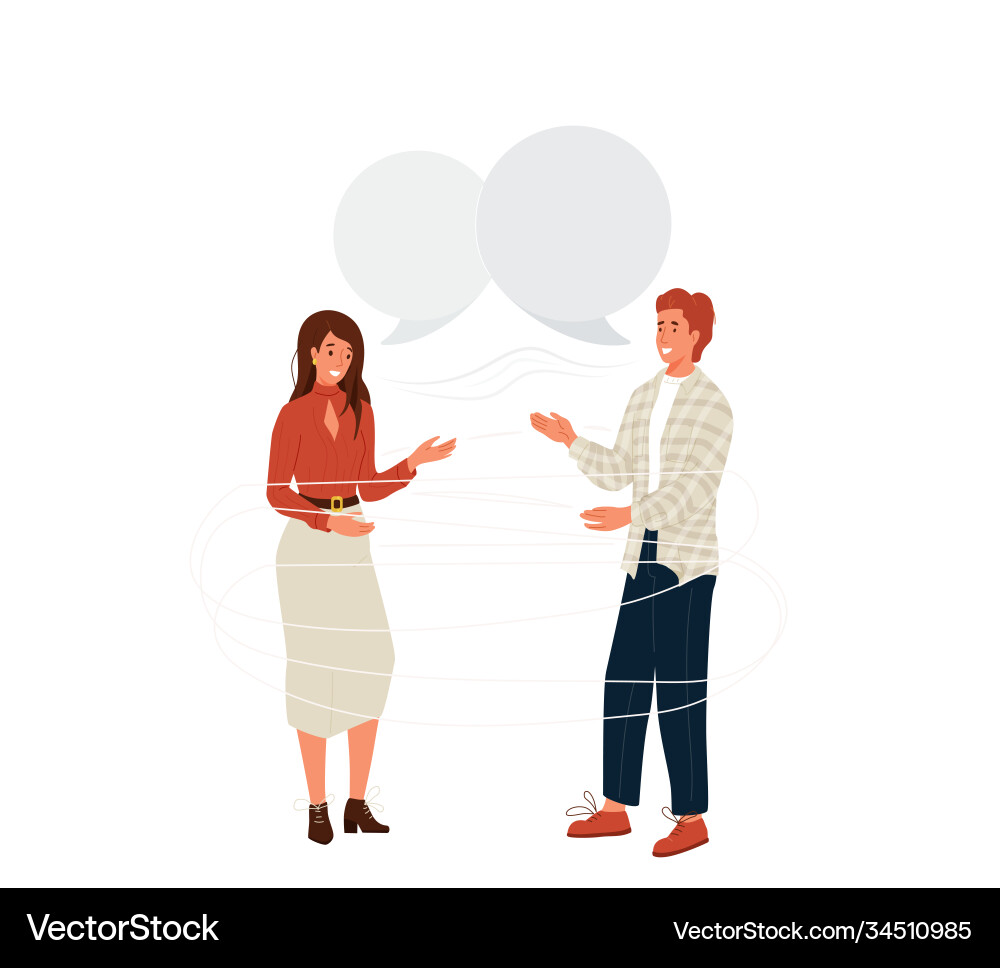 Pair people talking background young Royalty Free Vector