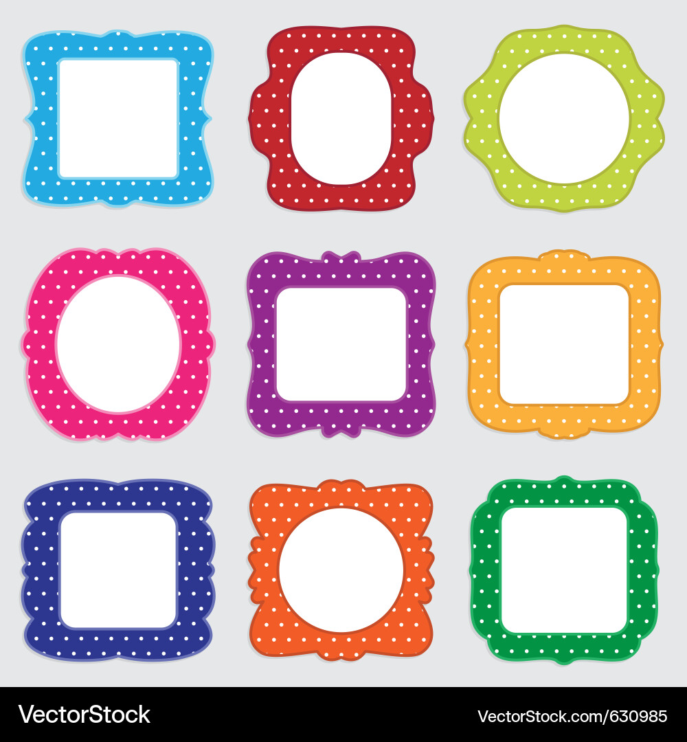 Polka dot frames Royalty Free Vector Image - VectorStock