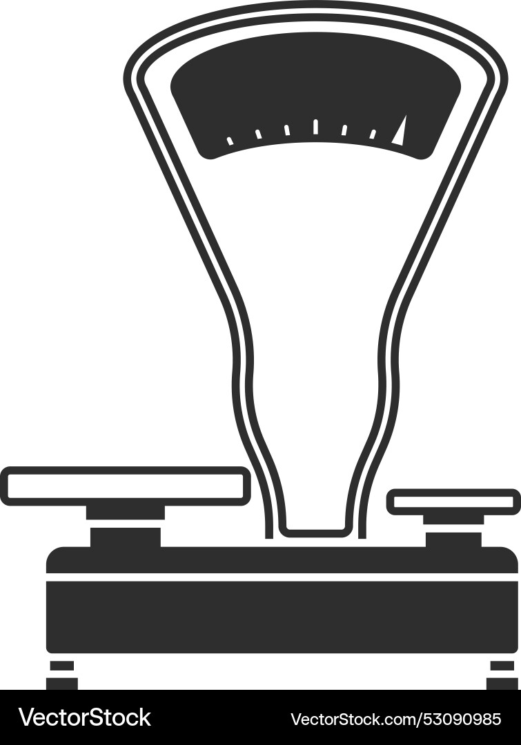 Retro retail scales weight bell black icon Vector Image