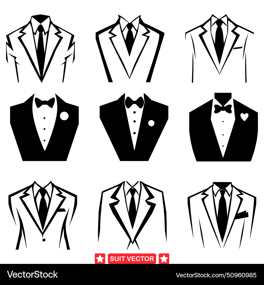 Suited for success polished suit silhouettes Vector Image