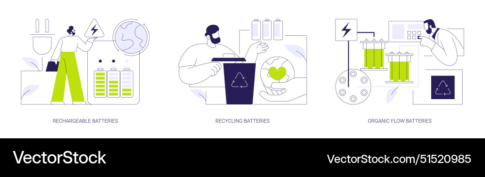 Sustainable batteries abstract concept Royalty Free Vector