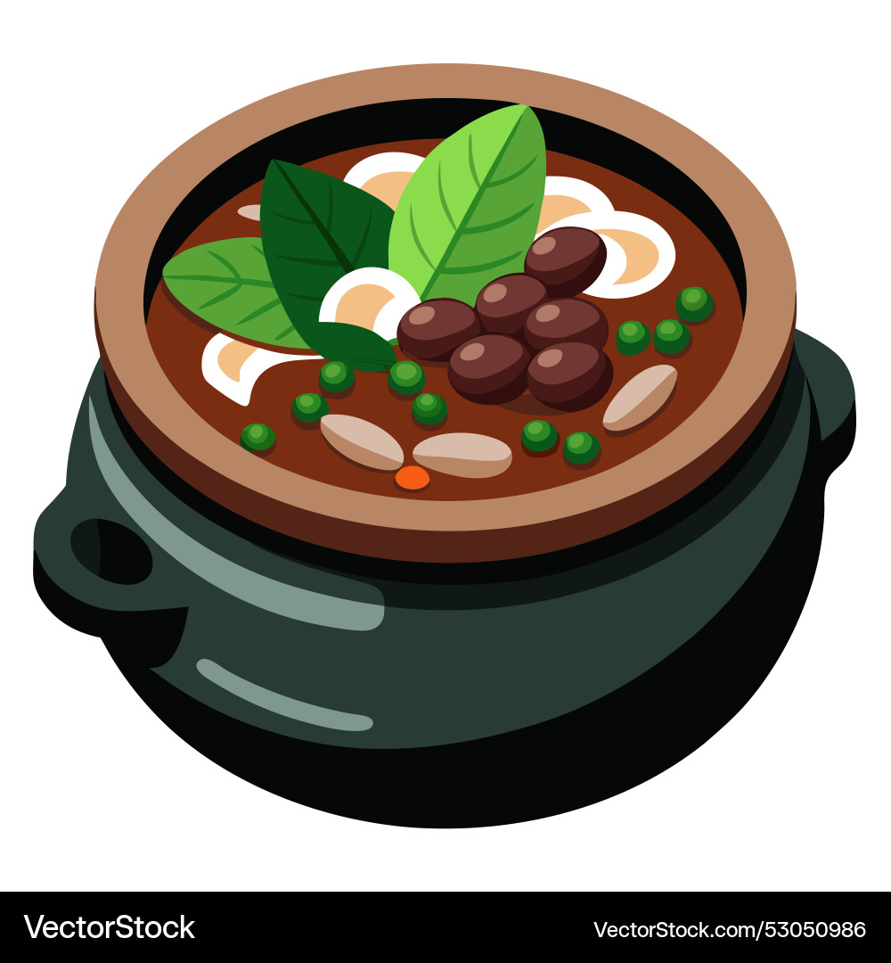 Authentic brazilian feijoada with sausages rice Vector Image