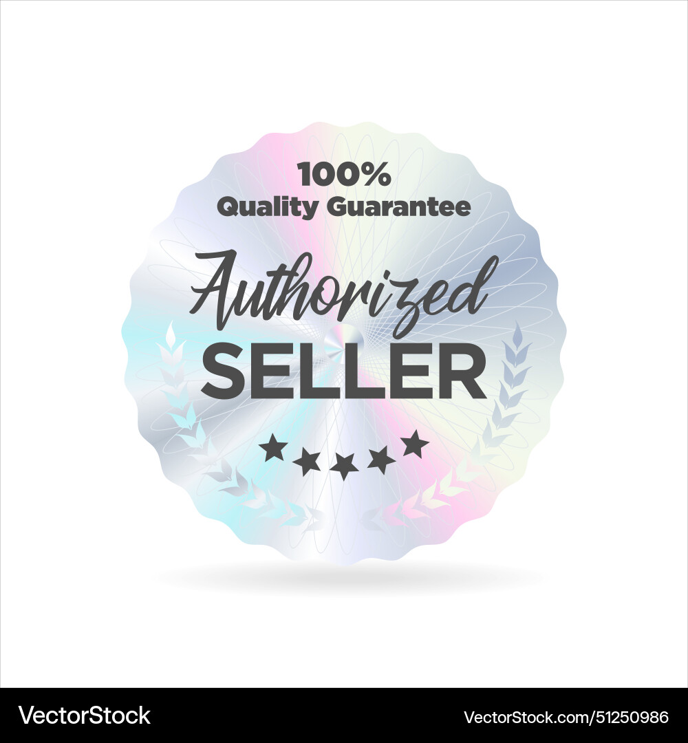 Authorized seller certified gold stamp on white Vector Image