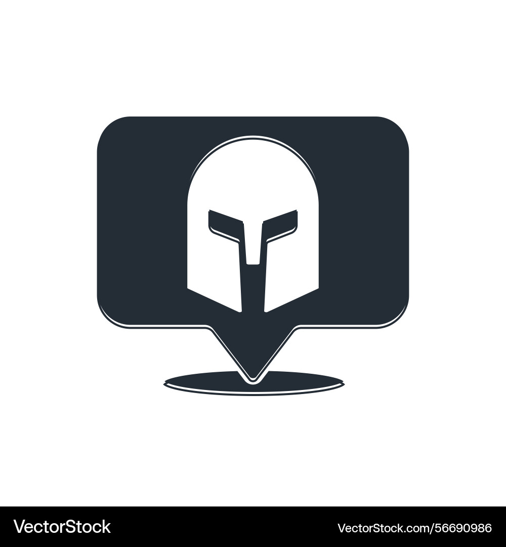 Black greek helmet icon isolated on white Vector Image