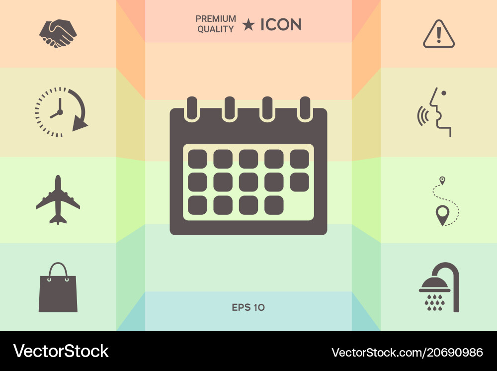 Calendar symbol icon Royalty Free Vector Image