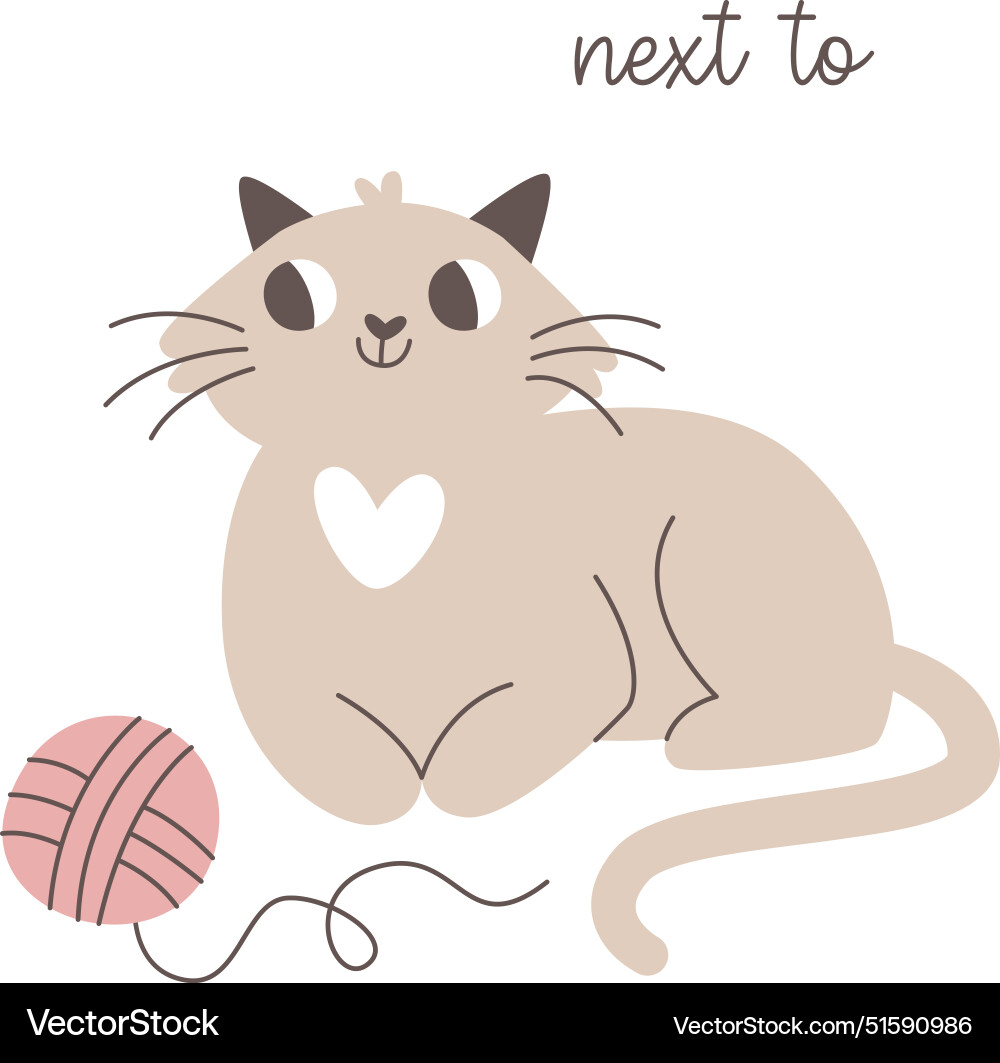Cat next to threads Royalty Free Vector Image - VectorStock