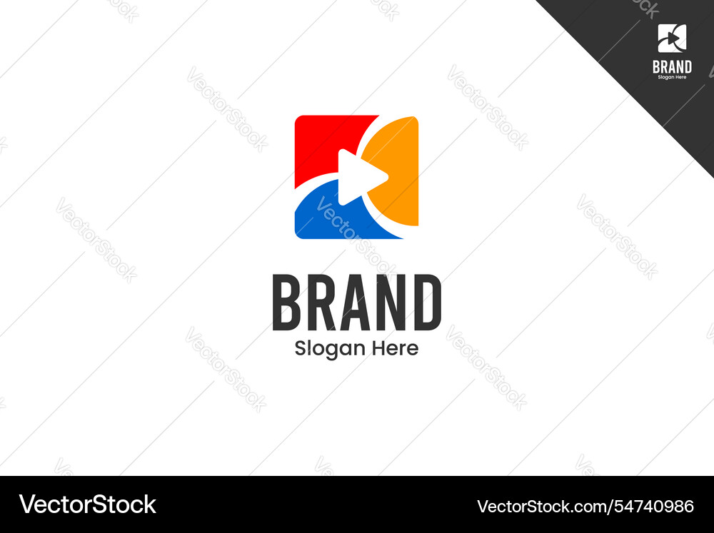 Play button brand identity design template Vector Image