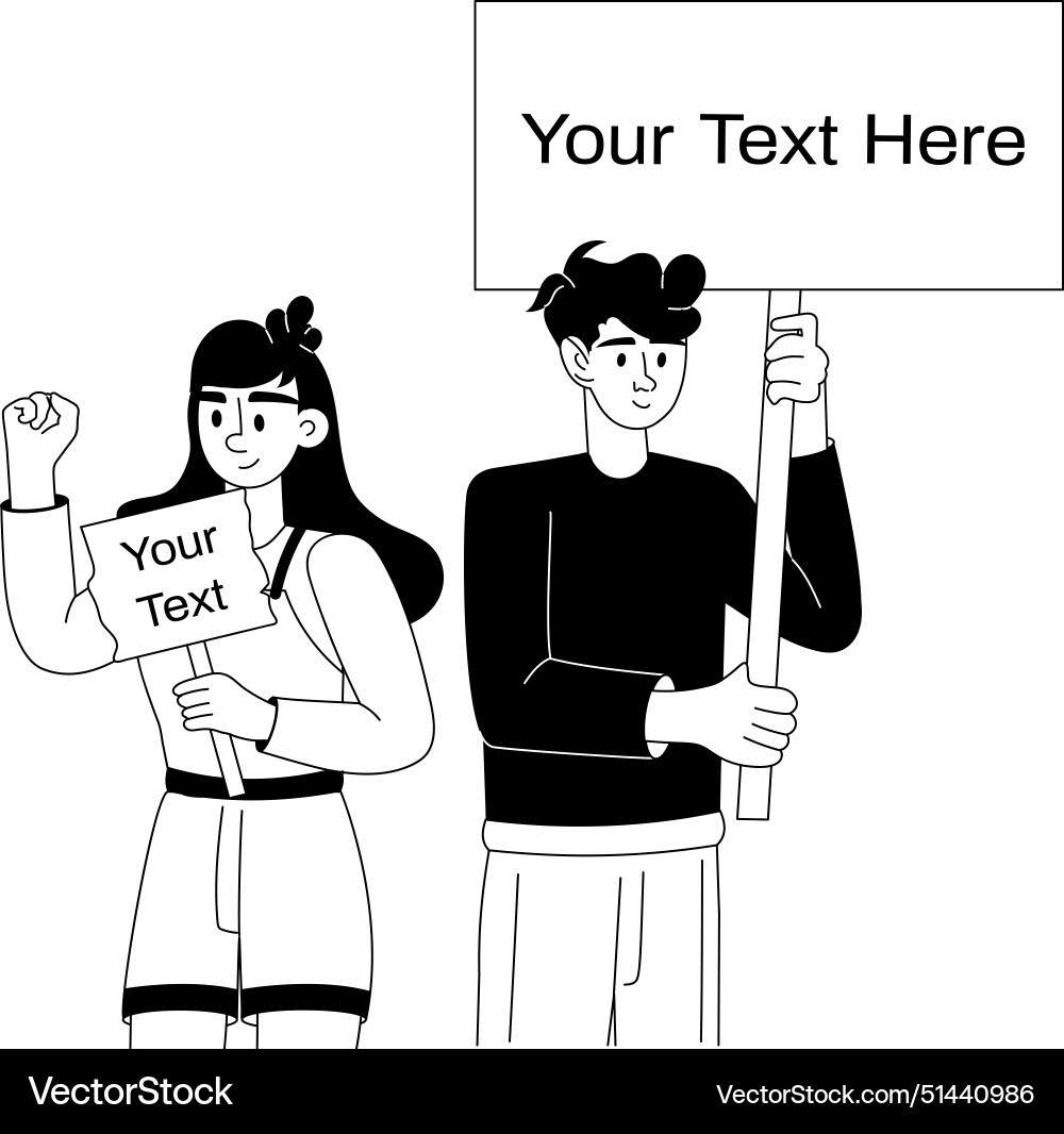 Strike placards Royalty Free Vector Image - VectorStock