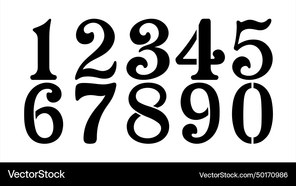 Vintage stencil numbers Royalty Free Vector Image