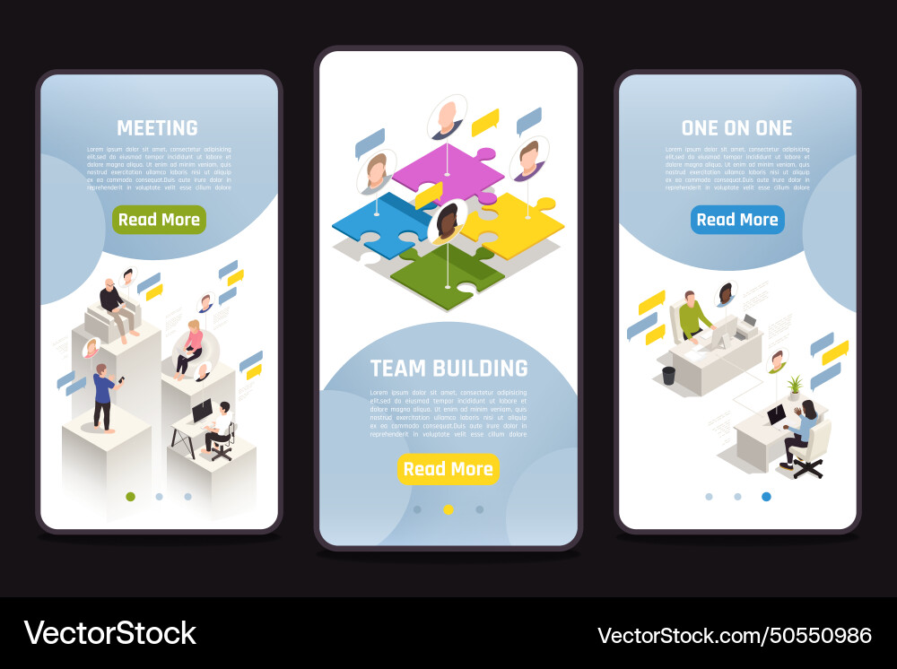 Virtual team building set Royalty Free Vector Image
