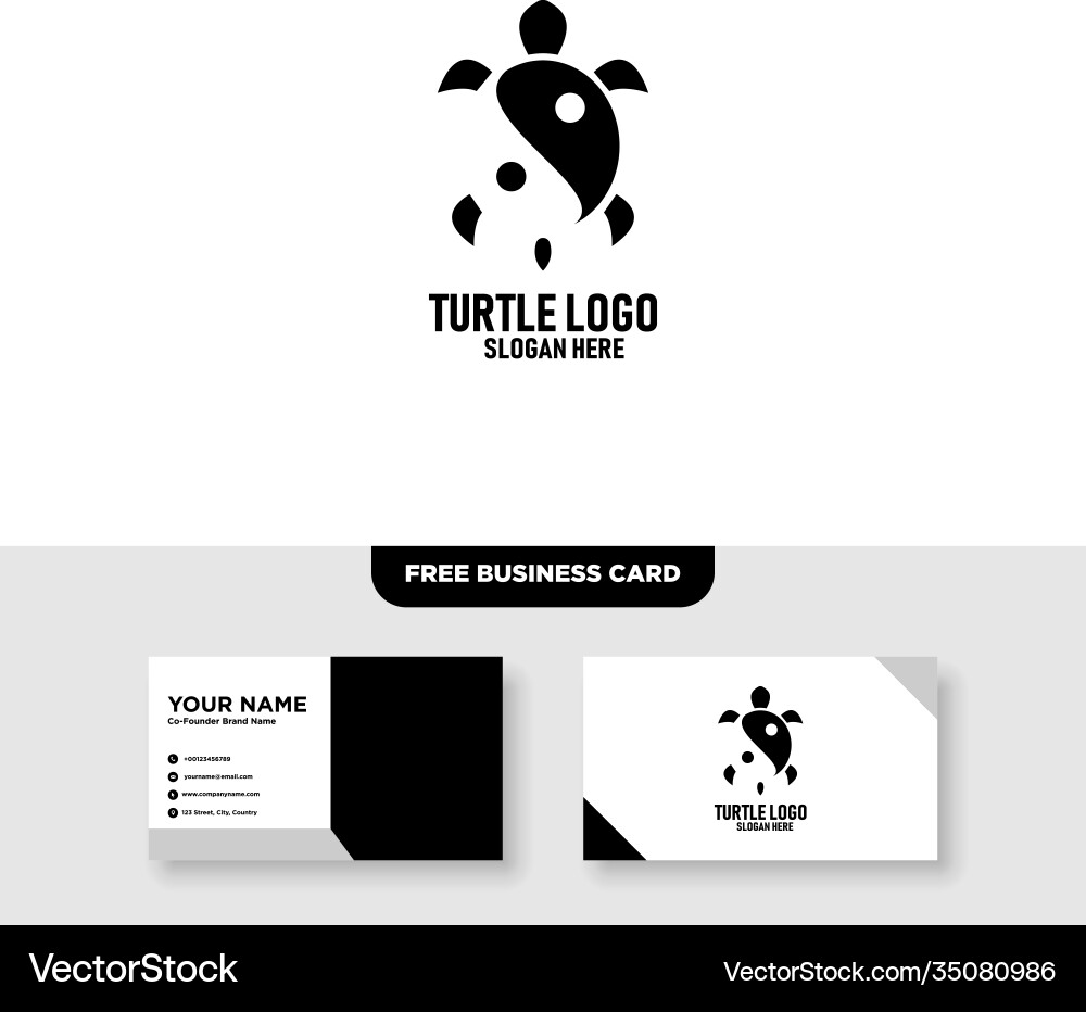Yin Yang Turtle Business Card & Logo Lizenzfreier Vektor