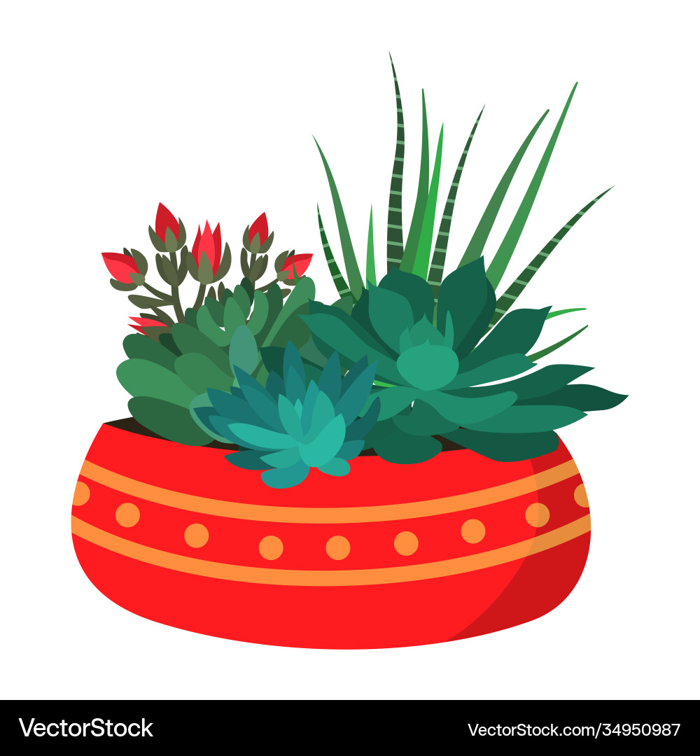 A colorful pot Royalty Free Vector Image - VectorStock