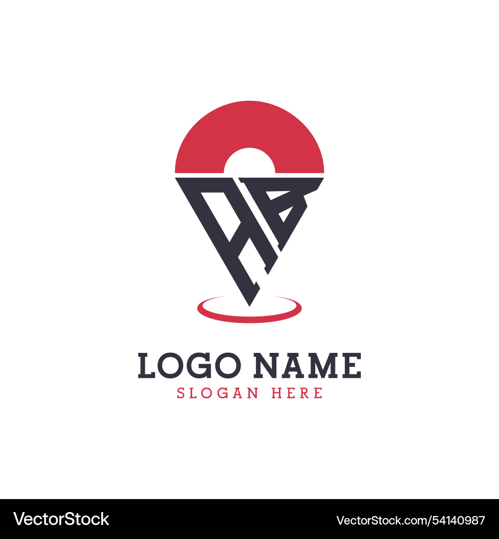 Ab location icon design modern pinpoint logo Vector Image