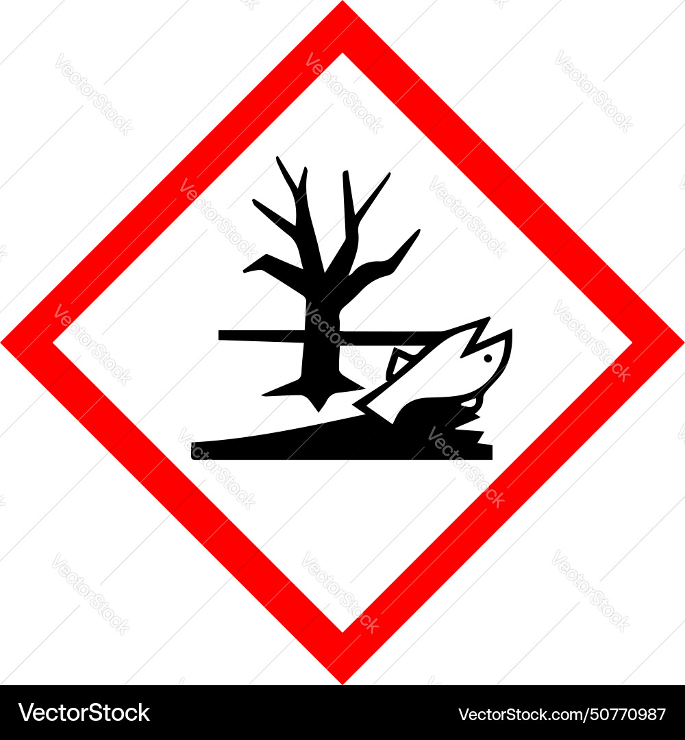 Aquatic Poison Warning Sign Royalty Free Vector Image