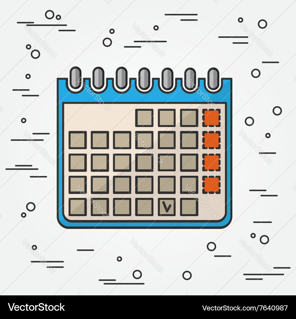 Calendar icon drawing Royalty Free Vector Image