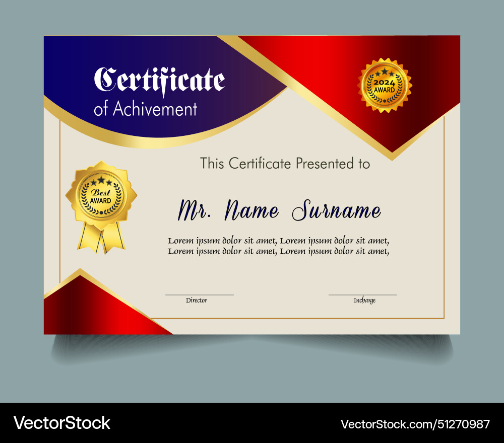 Certificate design Royalty Free Vector Image - VectorStock