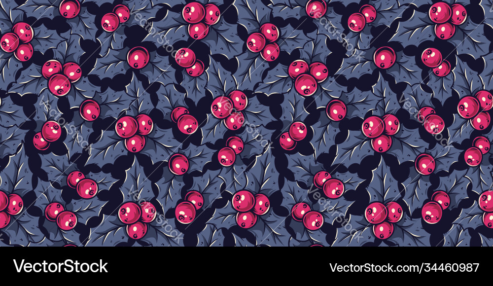 Festive Holly Wallpaper Royalty Free Vector Image
