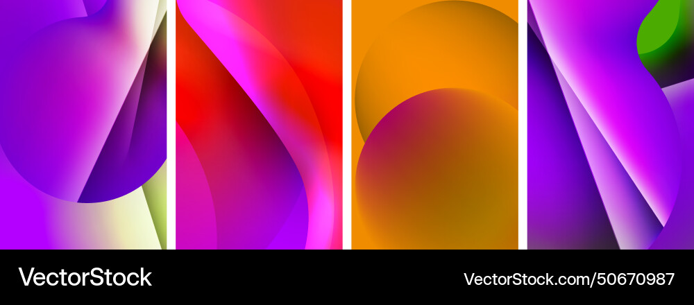 Liquid abstract shapes with gradient colors Vector Image
