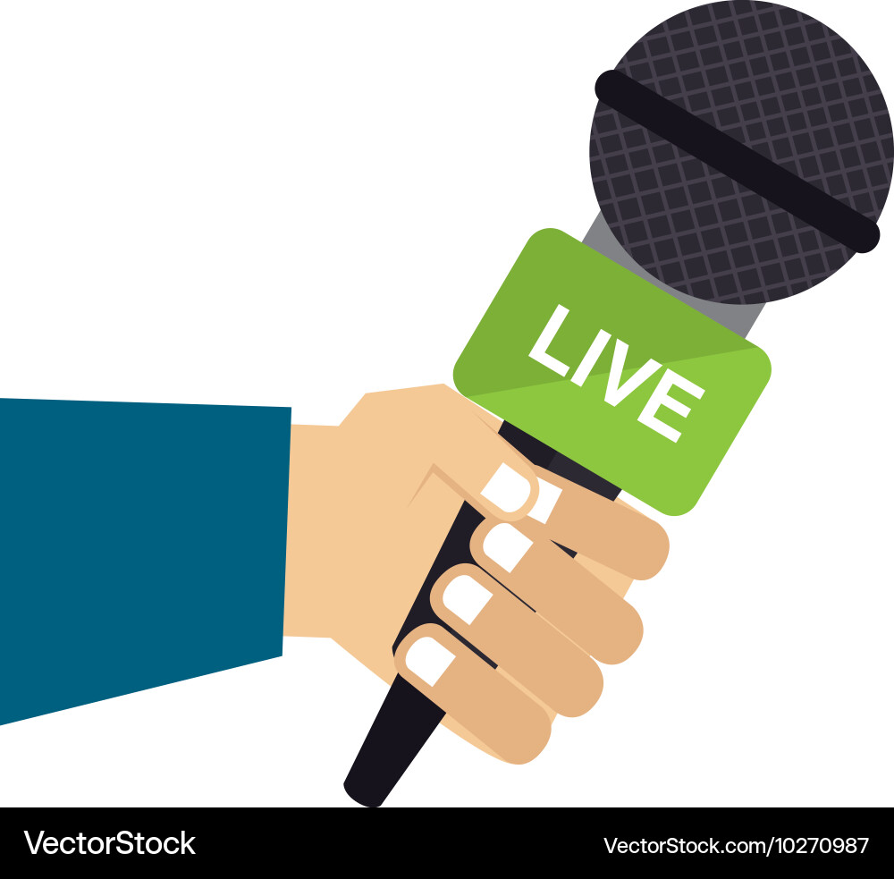 Microphone live report Royalty Free Vector Image