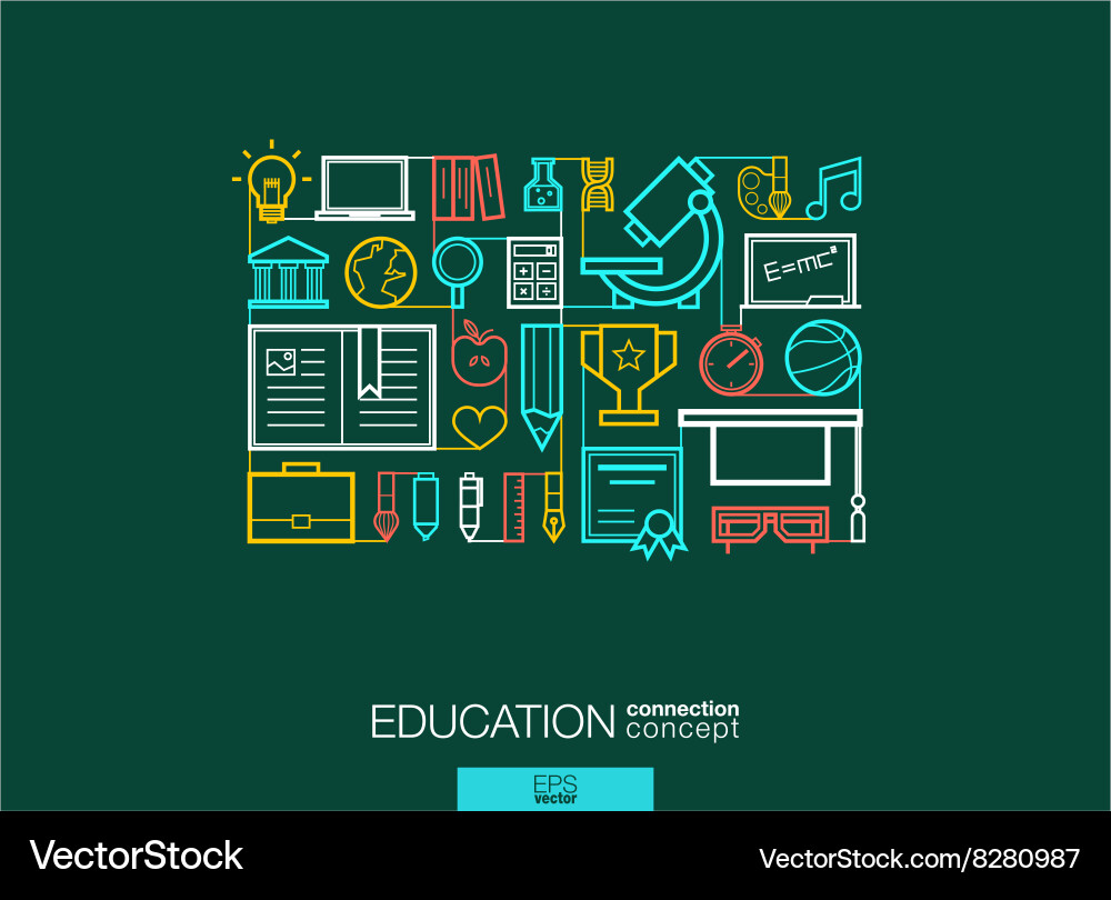 Modern Education Line Icons Royalty Free Vector Image