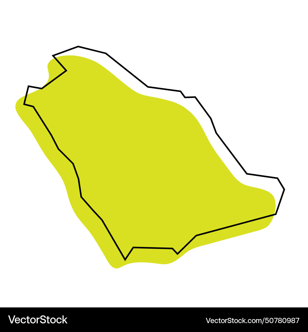 Saudi arabia simplified map Royalty Free Vector Image