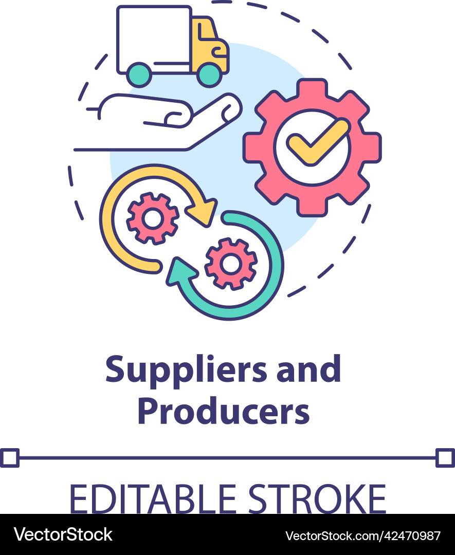 Suppliers and producers concept icon Royalty Free Vector