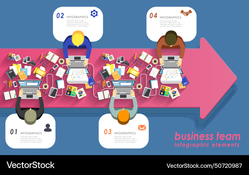 Teamwork concept flat design Royalty Free Vector Image