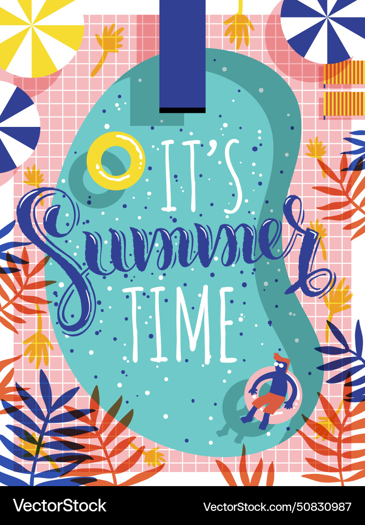 Trendy summer poster Royalty Free Vector Image