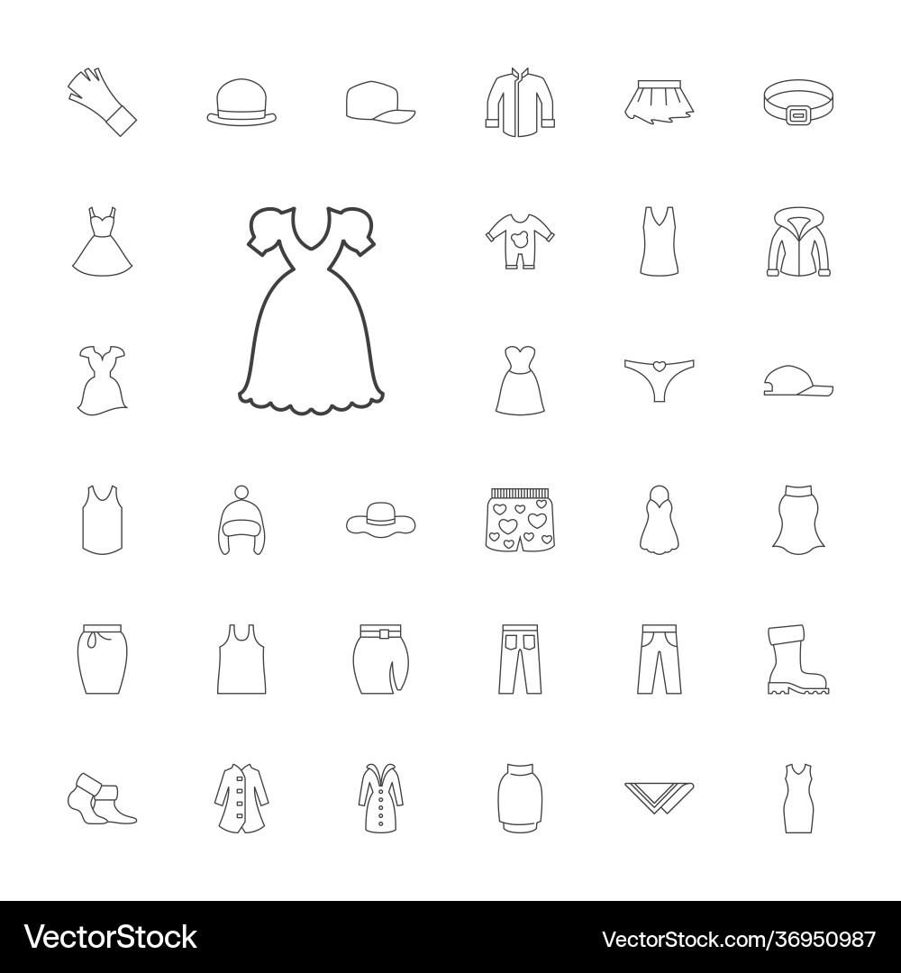 Wear icons Royalty Free Vector Image - VectorStock