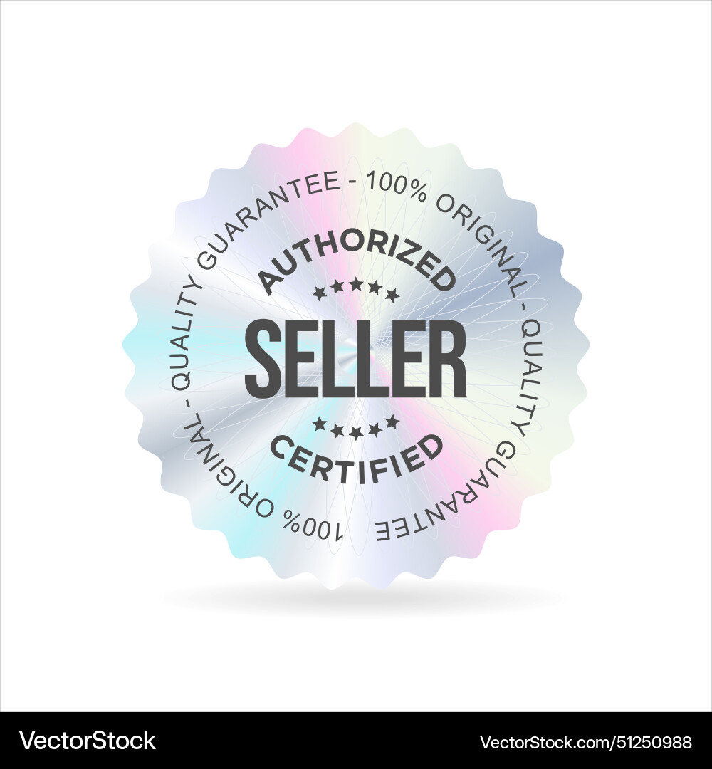 Authorized seller certified gold stamp on white Vector Image