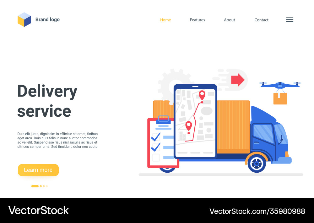 Delivery Logistics Digital Service Royalty Free Vector Image