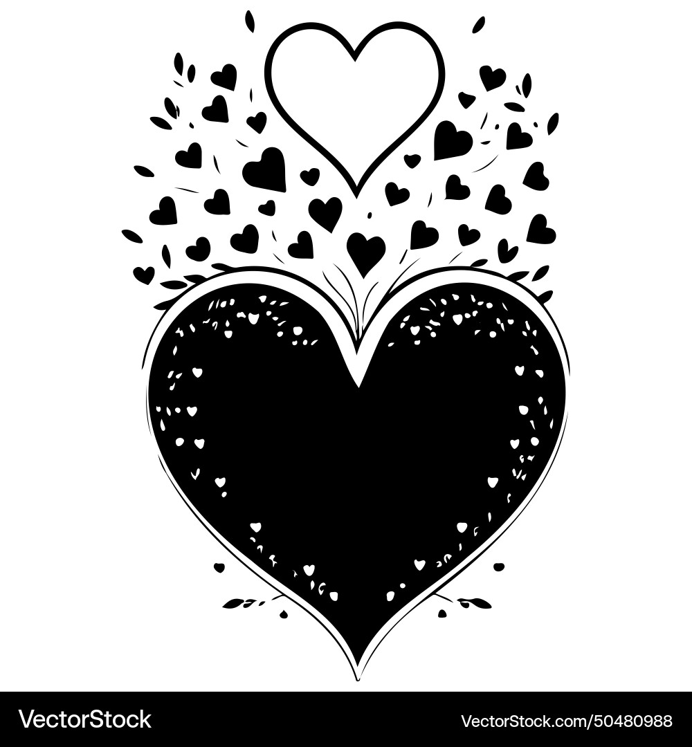 Doodle abstract sketch love heart draw Royalty Free Vector