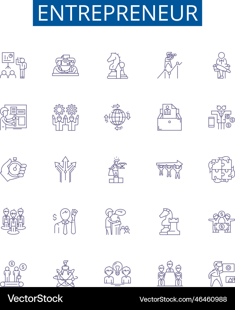 Entrepreneur line icons signs set design Vector Image
