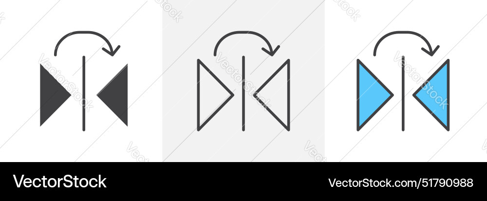 Flip horizontal icon set button symbol Royalty Free Vector