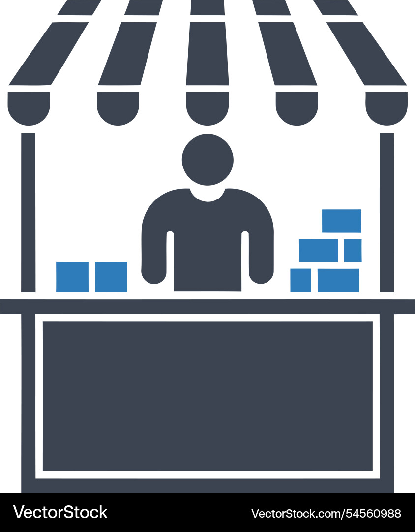 Market stall vendor icon Royalty Free Vector Image