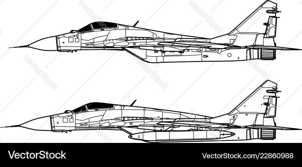 Mikoyan mig-29 fulcrum Royalty Free Vector Image