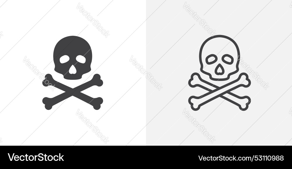 Poison thin line sign set Royalty Free Vector Image